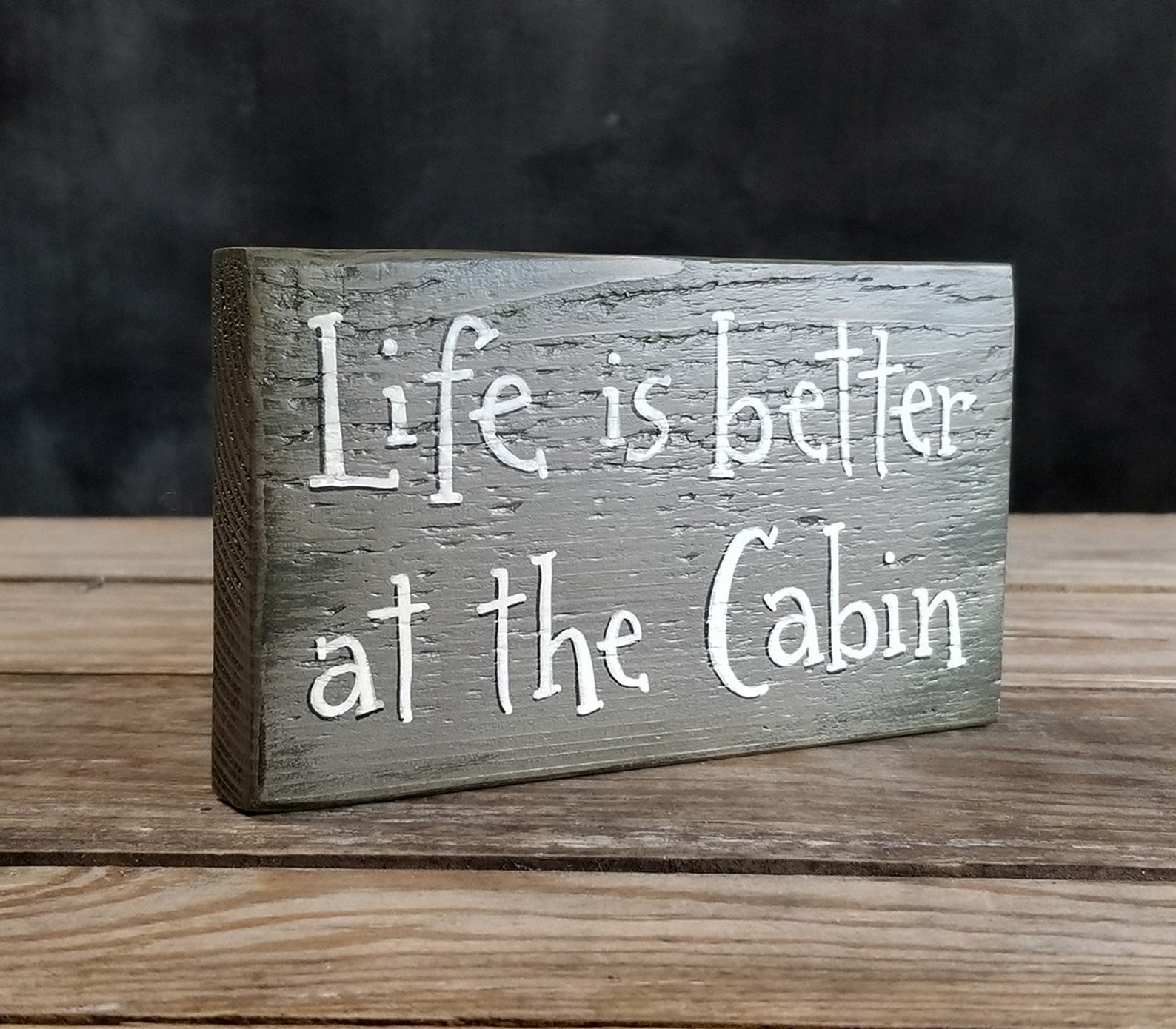 Life is Better at the Cabin Sign Custom Wood Sign Cabin Wall | Etsy