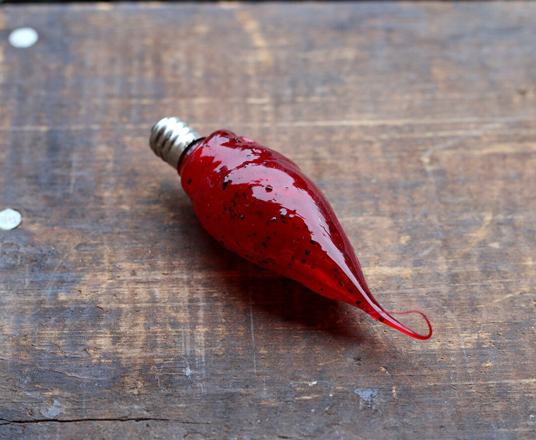 Silicone Dipped Light Bulb, Primitive Red Flickering Light Bulb, Small ...