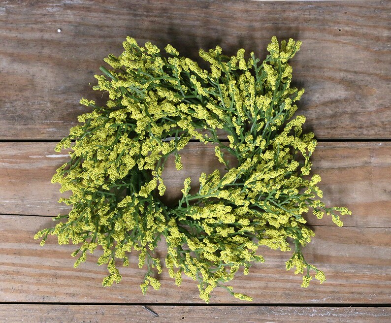 Pillar Candle Ring Yellow Array Astillbe 3 Inch Wreath - Etsy