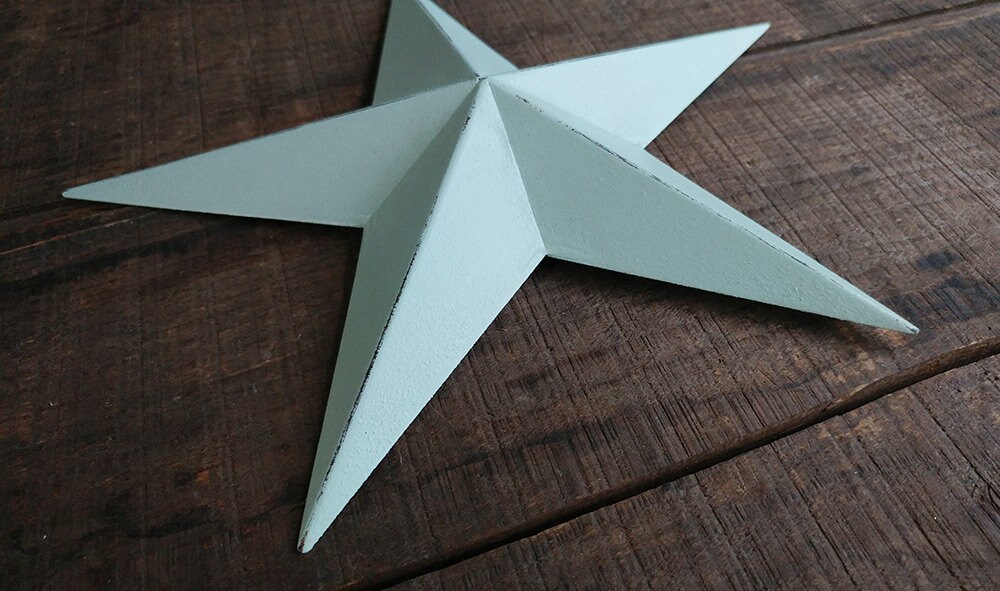 Beach Glass Blue Barn Star 5 or 8 Inch Metal Wall Star - Etsy