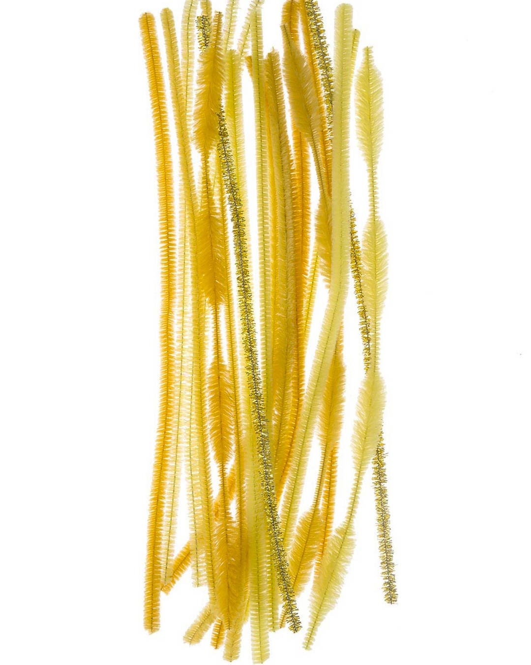 Yellow Chenille Craft Stems, Assorted Yellow Pipe Cleaners 20 Pieces ...