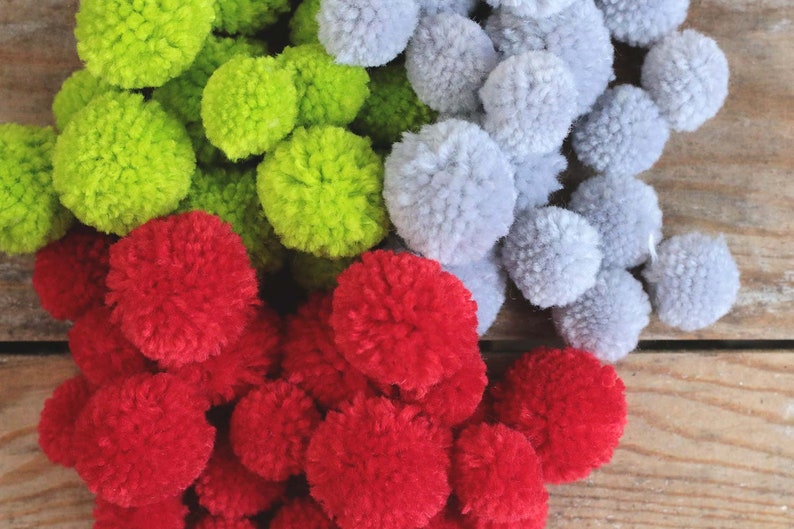 Red Yarn Pom Poms Supplies for DIY Projects or Kids Crafts | Etsy