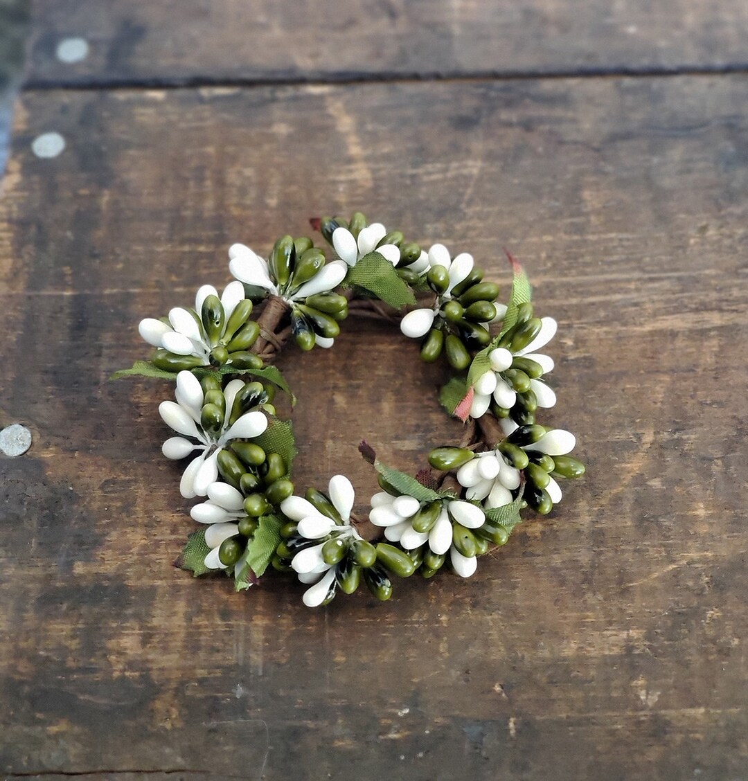 1.5 Inch Candle Rings set of 2 Green and White Mini - Etsy Canada