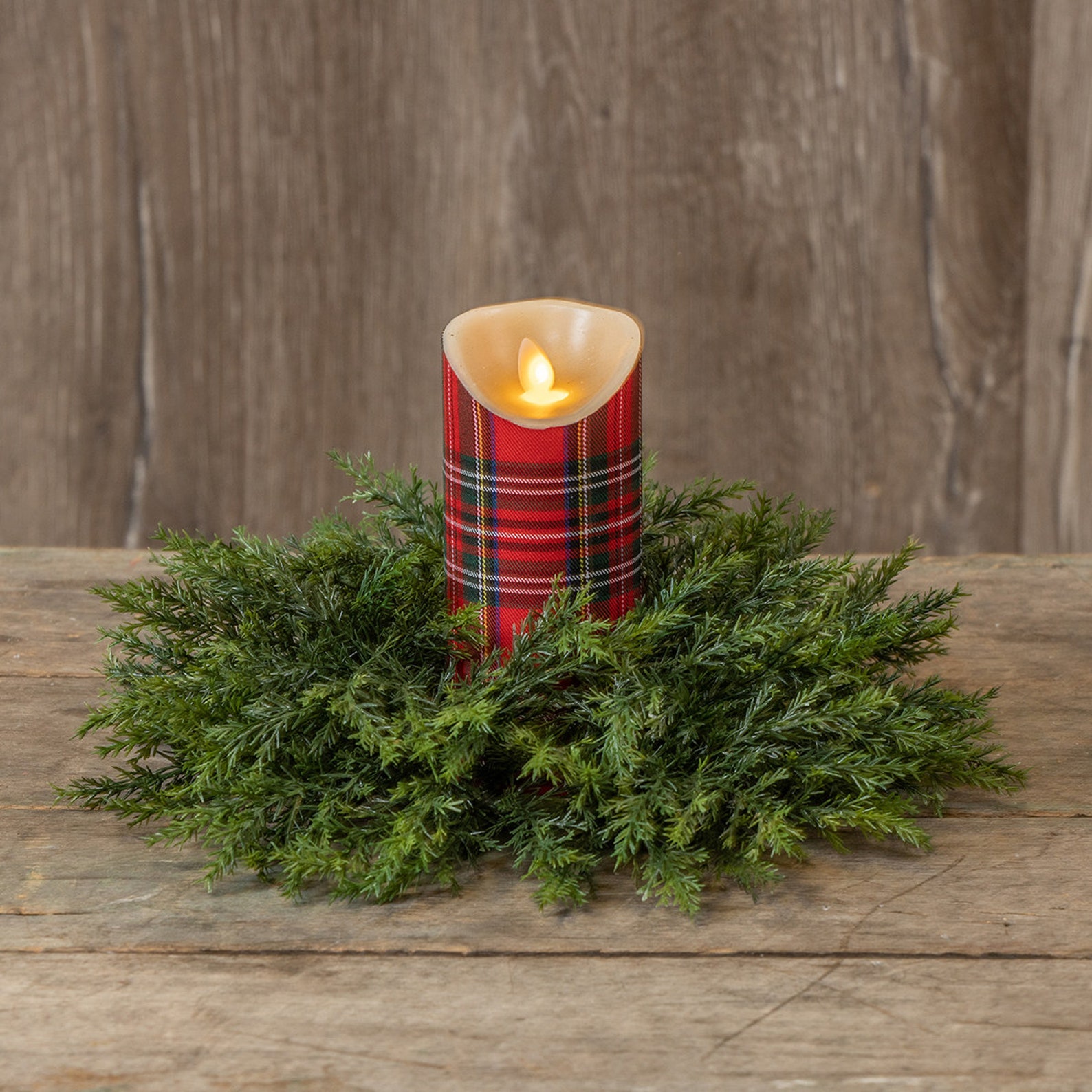 Christmas Candle Ring 4.25 Inch Cedar Candle Ring 13 Inch - Etsy