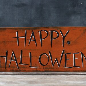Happy Halloween Sign, Primitive Halloween Decor, Custom Hand Painted ...
