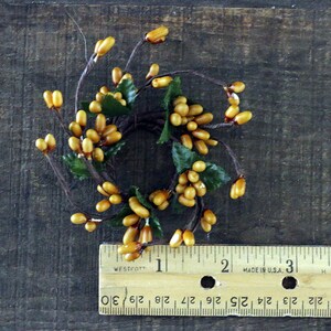 1 Inch Pip Berry Candle Rings (set of 4), Mustard Taper Candle Ring ...