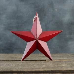 Red Barn Star, 5 or 8 Inch Metal Wall Star, Custom Painted Star ...