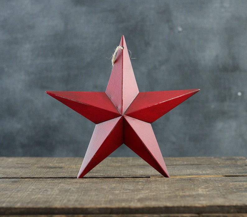 Red Barn Star 5 or 8 Inch Metal Wall Star Custom Painted | Etsy