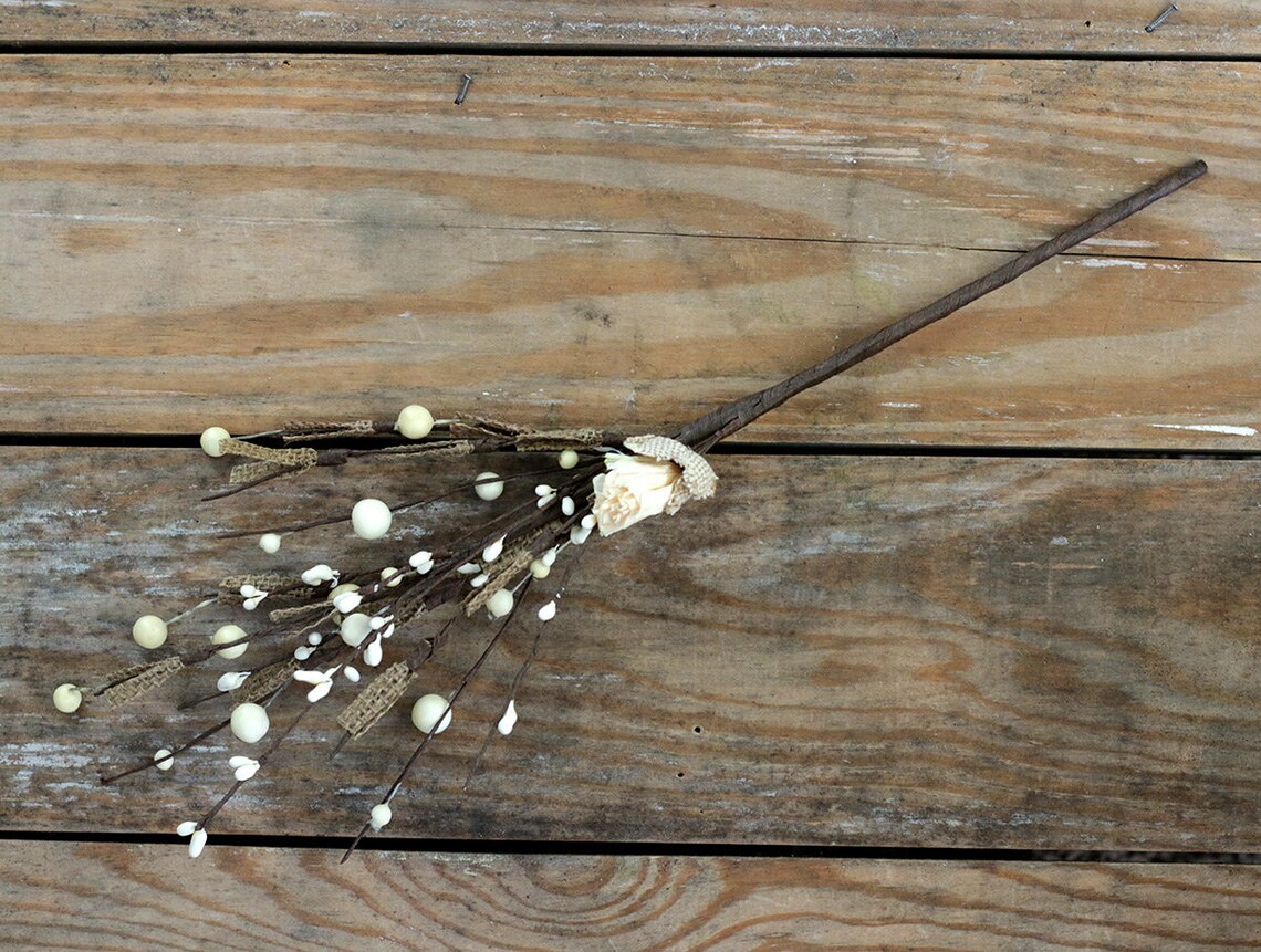 Ivory Pip Berry Picks set of 2 18 Inch Pip Berry Floral | Etsy