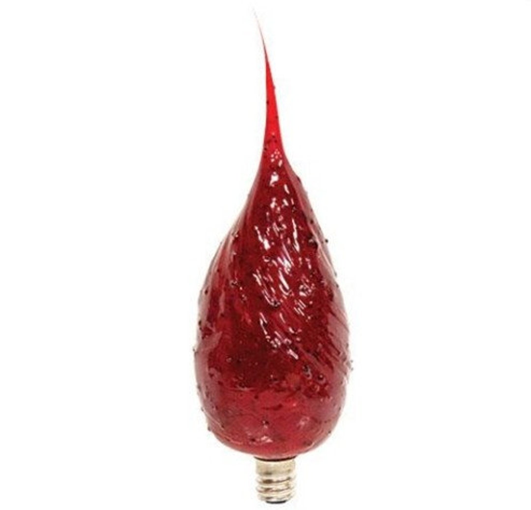 Silicone Dipped Light Bulb, Primitive Red Flickering Light Bulb, Large ...