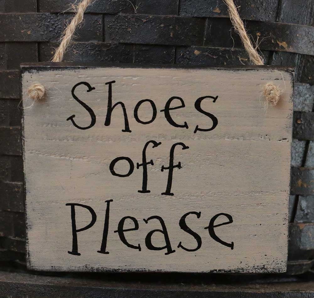 Shoes off Please Sign Custom Wood Sign Primitive Wood Sign - Etsy