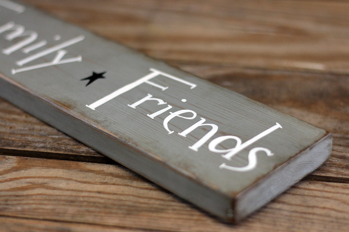 Faith Family Friends Sign with Stars Custom Wood Sign | Etsy