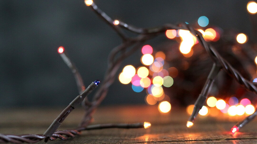 Primitive Rice Lights, Americana 140 Ct Teeny Lights on Brown Cord, Red ...