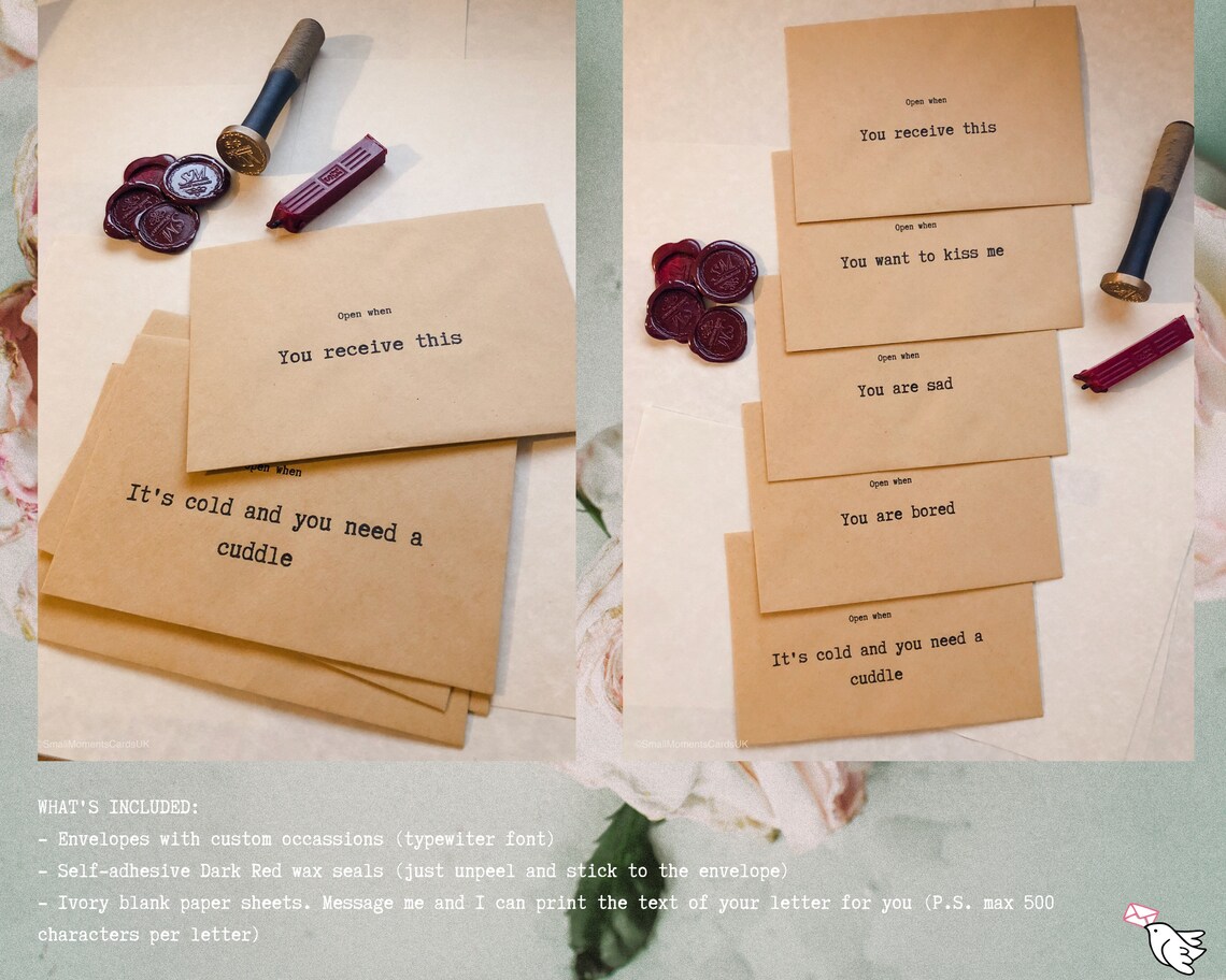 Open When Envelopes Letters Set Long Distance Relationships - Etsy