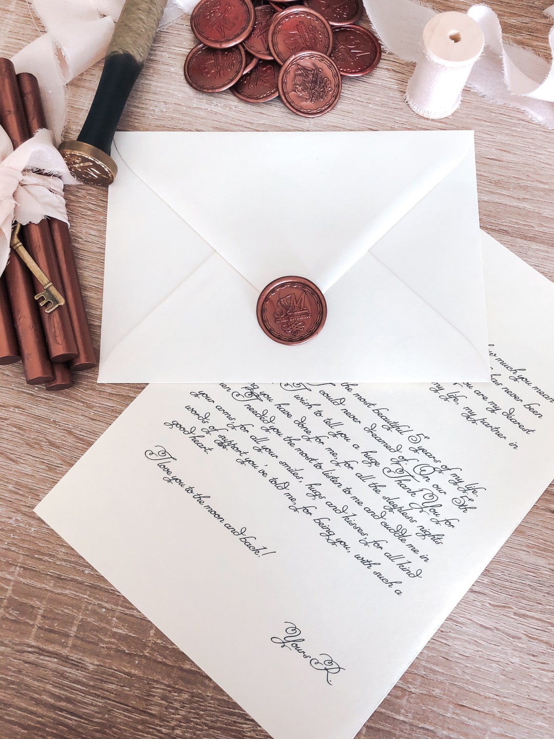 Vintage White Love Letter in a Wax Sealed Envelope | Long Distance ...
