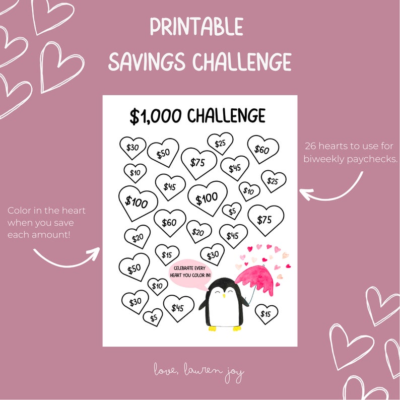 Savings Tracker Printable | Savings Challenge | Finance Tracker | Goal ...