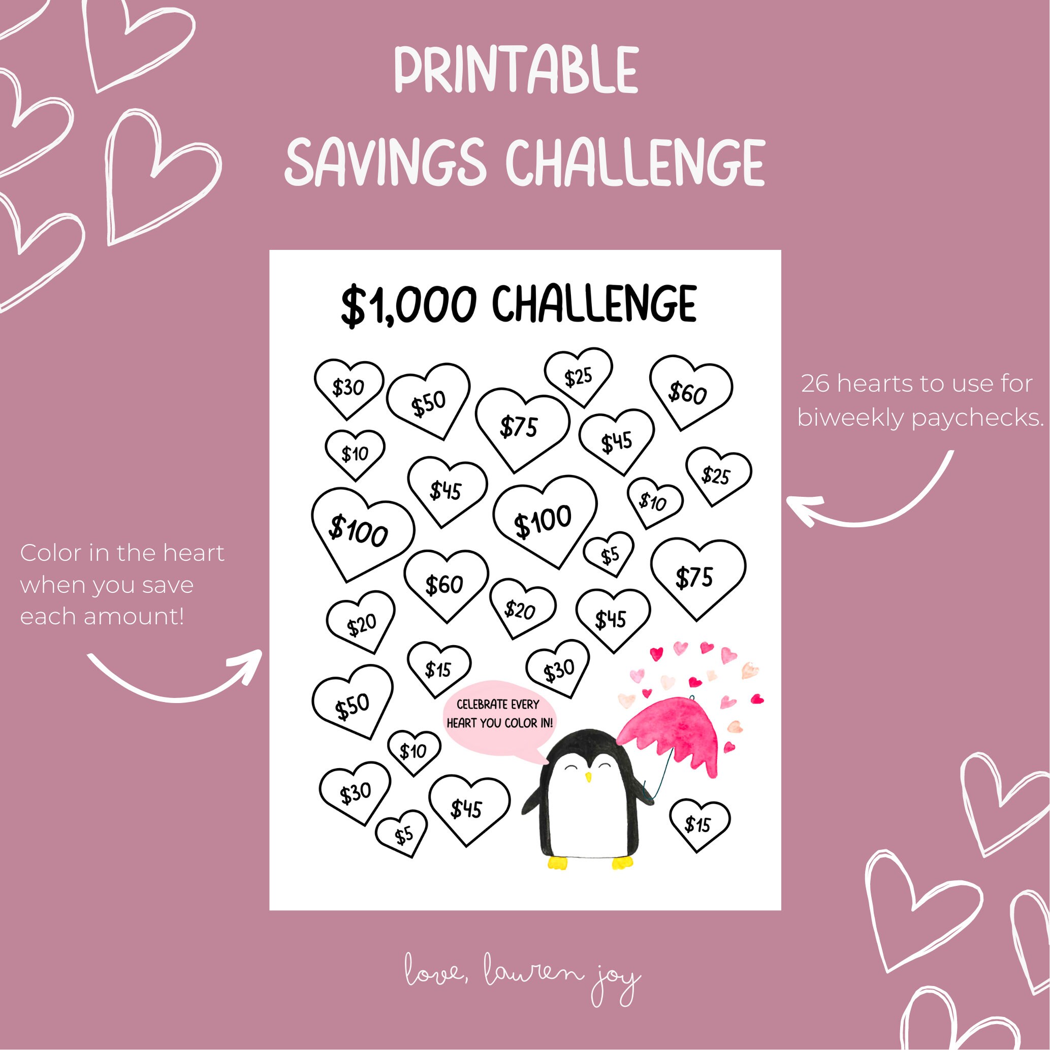 Savings Tracker Printable | Savings Challenge | Finance Tracker | Goal ...
