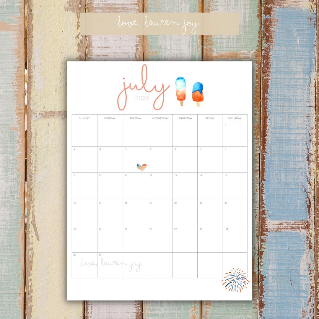 June 2023 June 2024 Editable & Printable Watercolor Monthly - Etsy Canada