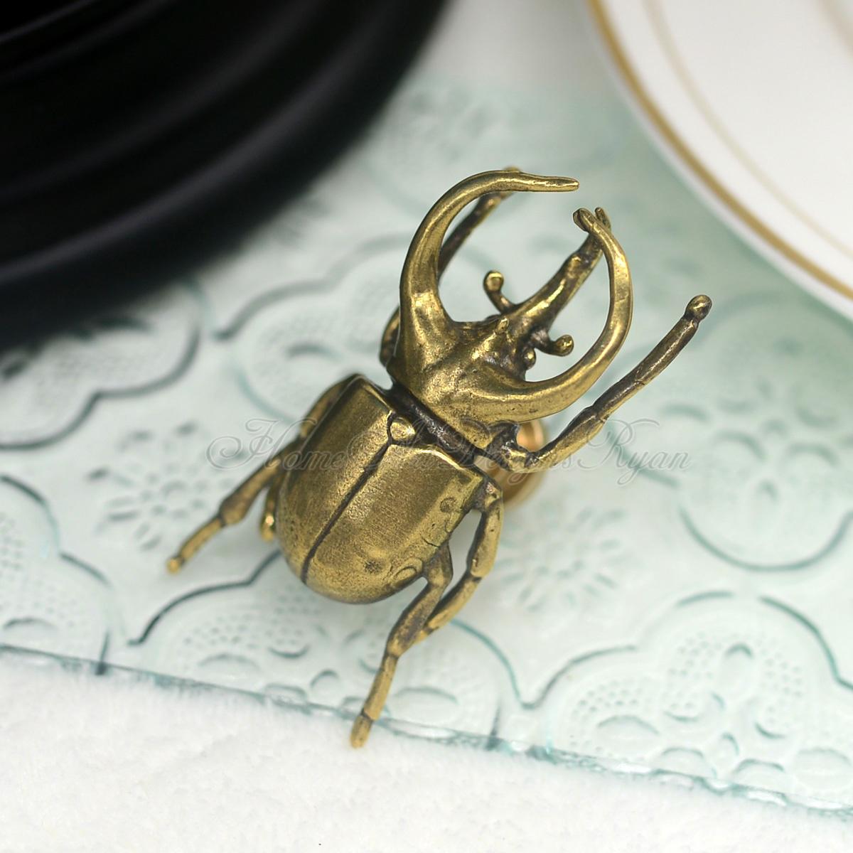 Vintage Solid Brass Beetle Knobs Brass Drawer Pulls Cabinet Handles ...