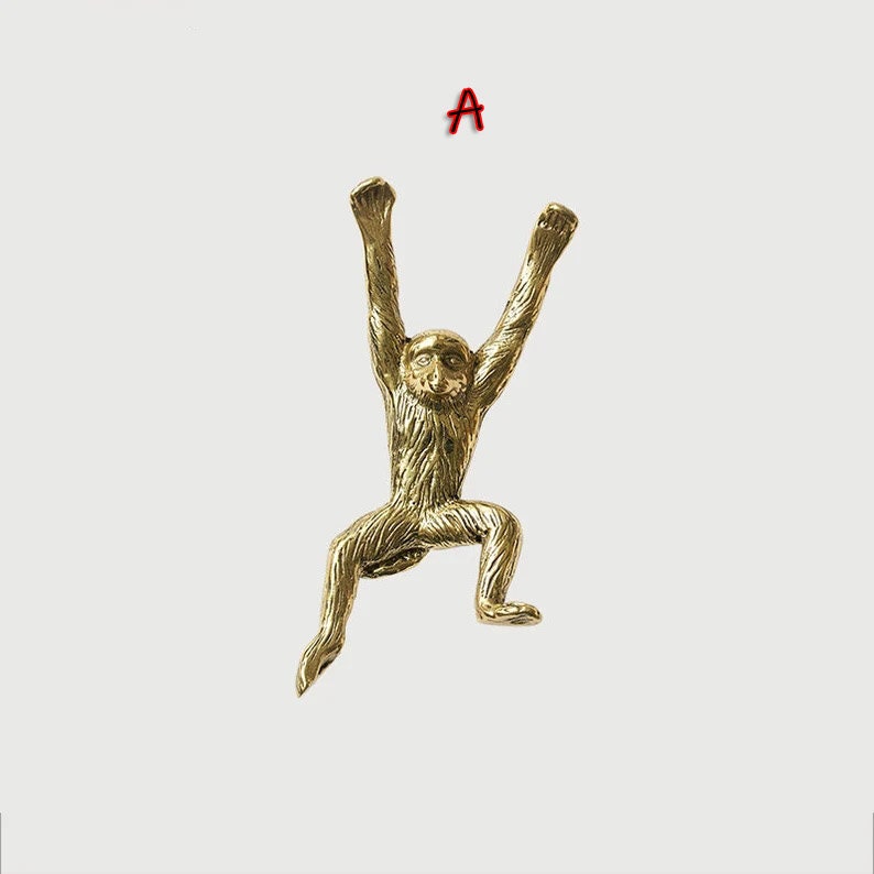 Brass Monkey Knobsmonkey Drawer Handlesanimal Knobs Brass - Etsy