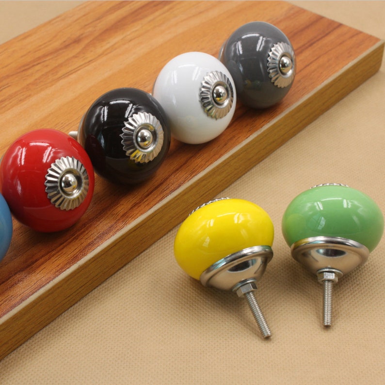 Multi-color Round Ceramic Dresser Knobs Pulls Drawer Knobs - Etsy
