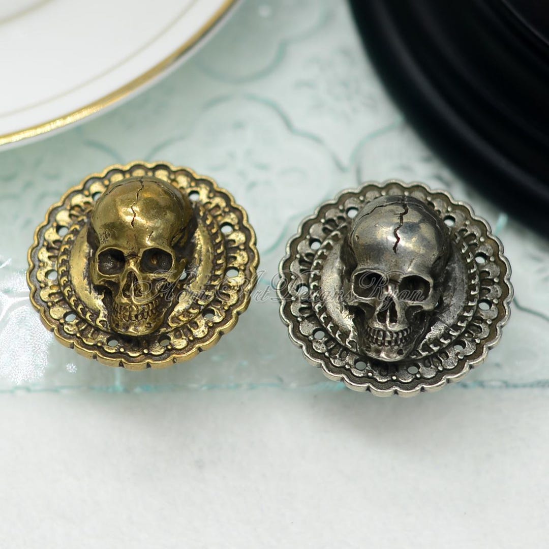 Brass Skull Knobs Solid Brass Skeleton Knob Cabinet Decoration Handle ...