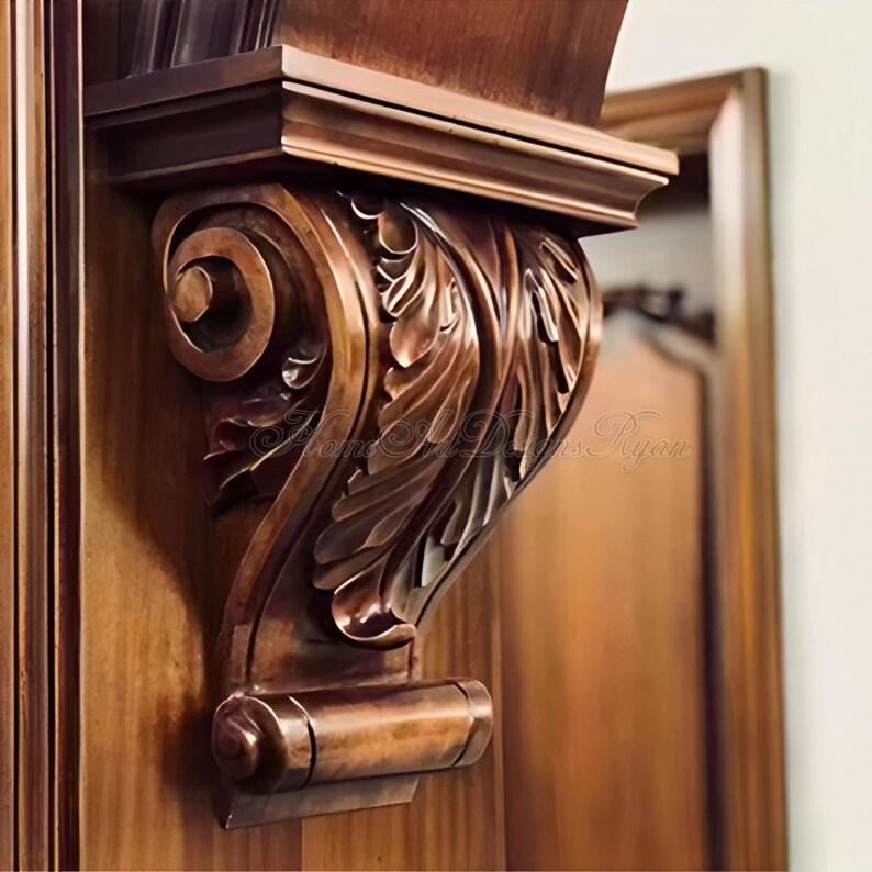Wood Carved Corbel,flat Back, Home Interior Decoration,wall Carved ...