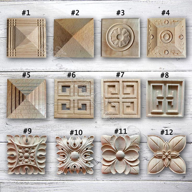 Wood Rosette 1" Square - Etsy