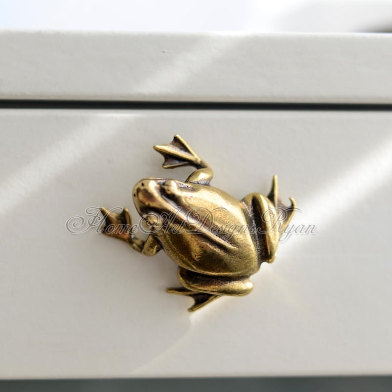 Brass Frog Knob Antique Bronze Solid Brass Knob Kitchen Cabinet Handle ...