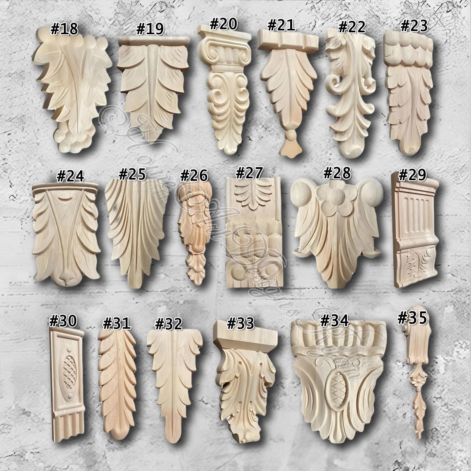 Wood Carved Corbel,flat Back, Home Interior Decoration,wall Carved ...