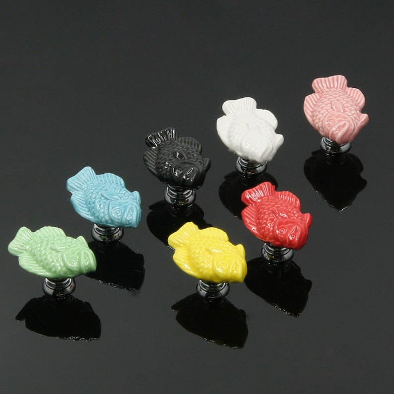 Colorful Fish Ceramic Dresser Knobs Pulls Drawer Knobs Pull - Etsy