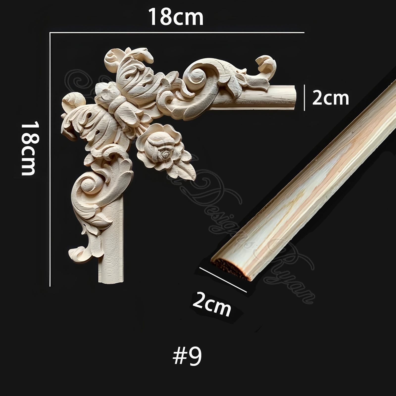 Vintage Wooden Corner Floral Trim, Wall Trim Decor,paneling Corners and ...