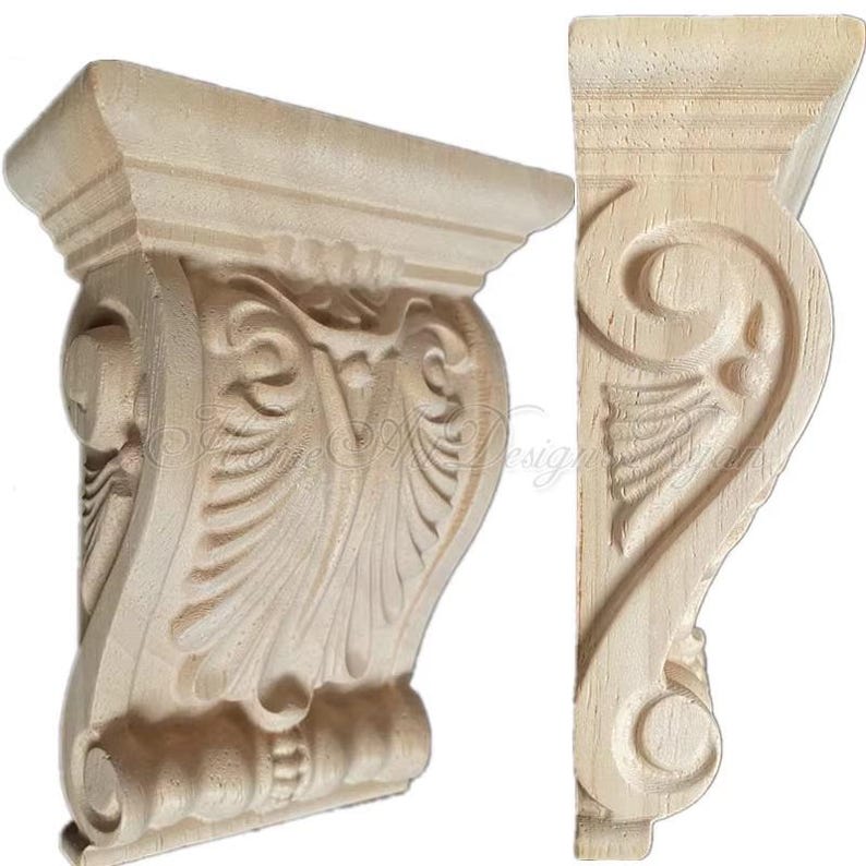 Wood Carved Corbel,flat Back, Home Interior Decoration,wall Carved ...