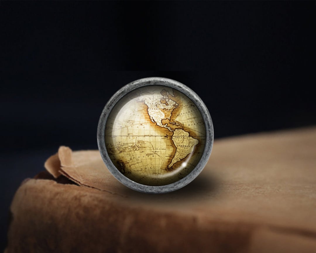 Vintage Map Knobs Drawer Knob Pulls Kitchen Cabinet Pulls Handle ...