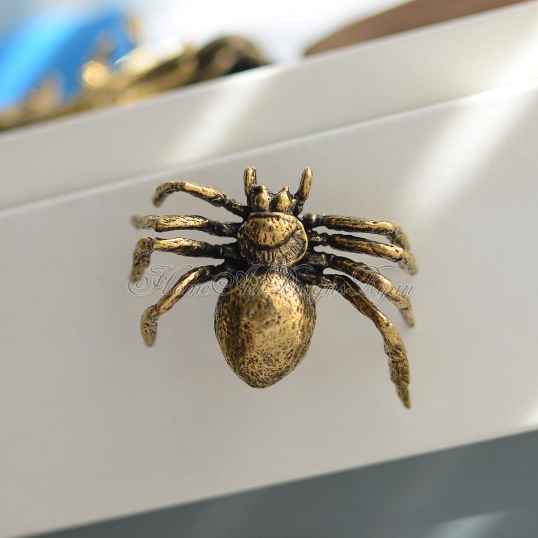 Brass Spider Knob Antique Bronze Solid Brass Knob Kitchen Cabinet ...
