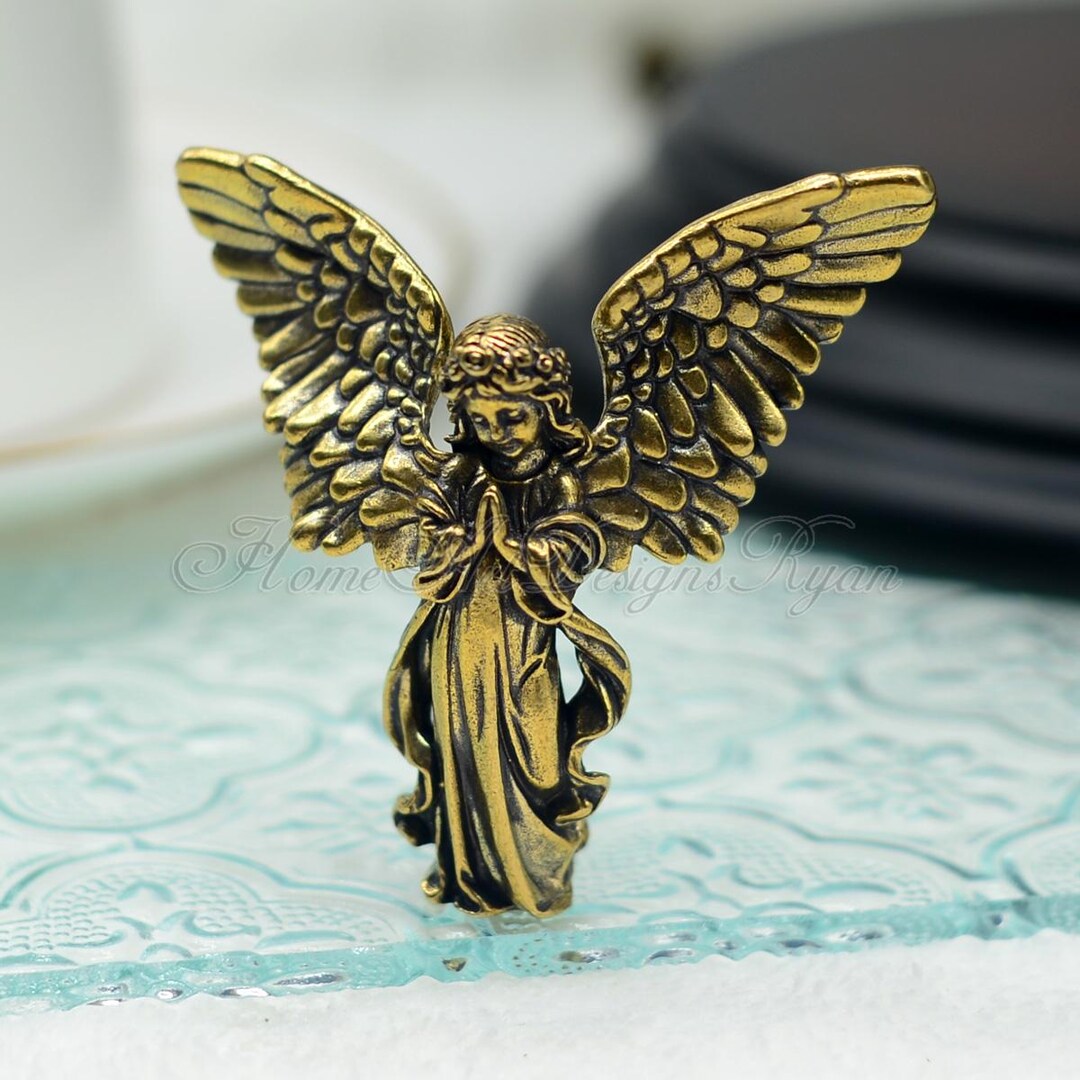 Brass Angel Knobs Bronze Solid Brass Knobs Kitchen Cabinet Handles ...
