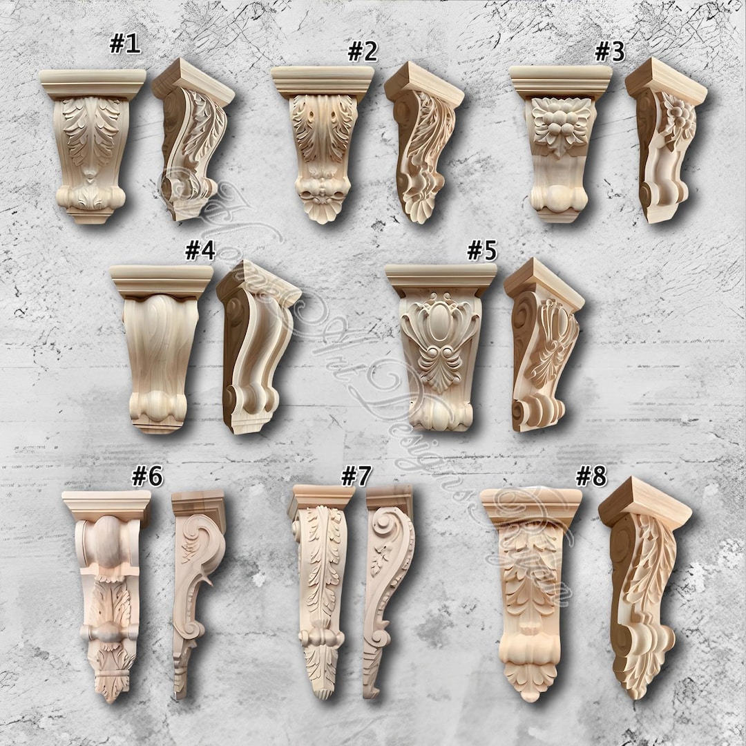 Wood Carved Corbel,flat Back, Home Interior Decoration,wall Carved ...