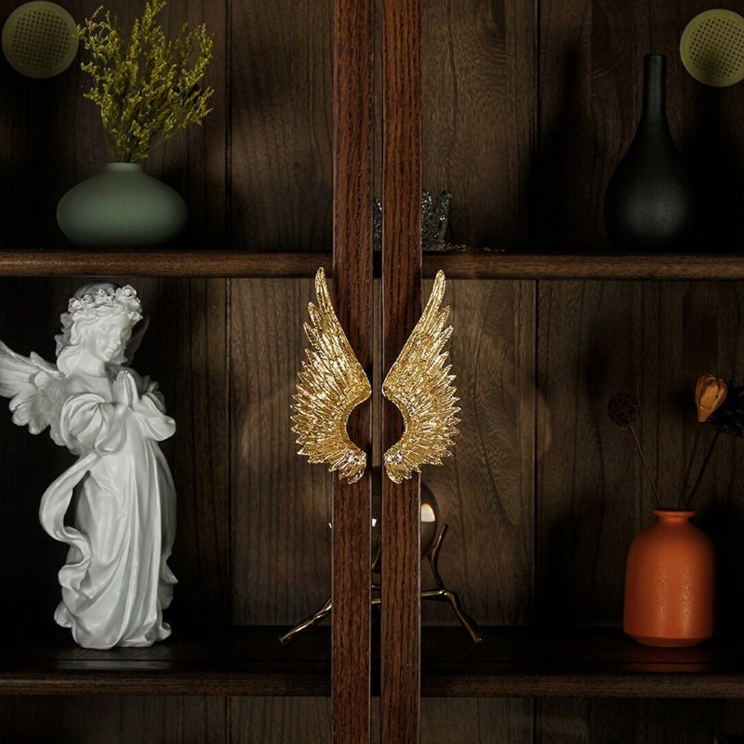 Brass Angel Wings Handles,wing Handles,kitchen Cabinet Knob,brass ...