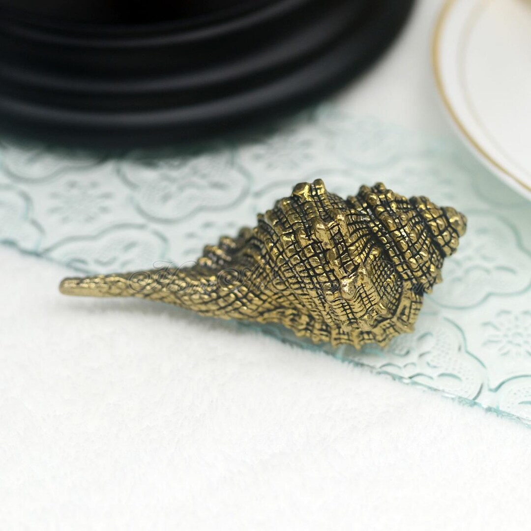 Vintage Solid Brass Conch Knobs Brass Drawer Pulls Cabinet Handles ...