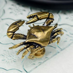 Brass Crab Knobs Solid Brass Pulls Knobs Cabinet Decoration Handle Pulls Knobs Antique Bronze ...