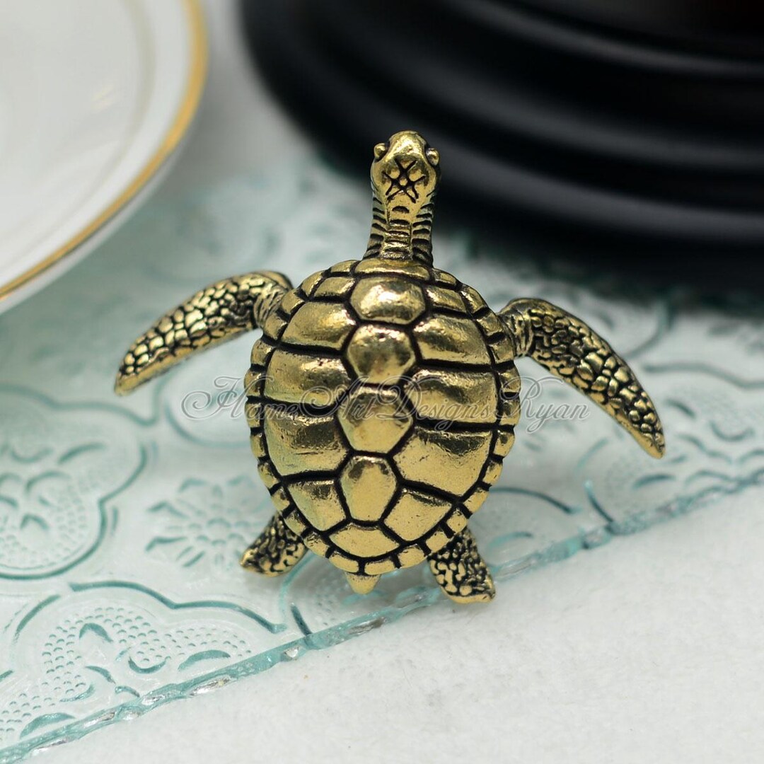 Brass Sea Turtle Knob Solid Brass Pulls Knob Cabinet Decoration Handle ...