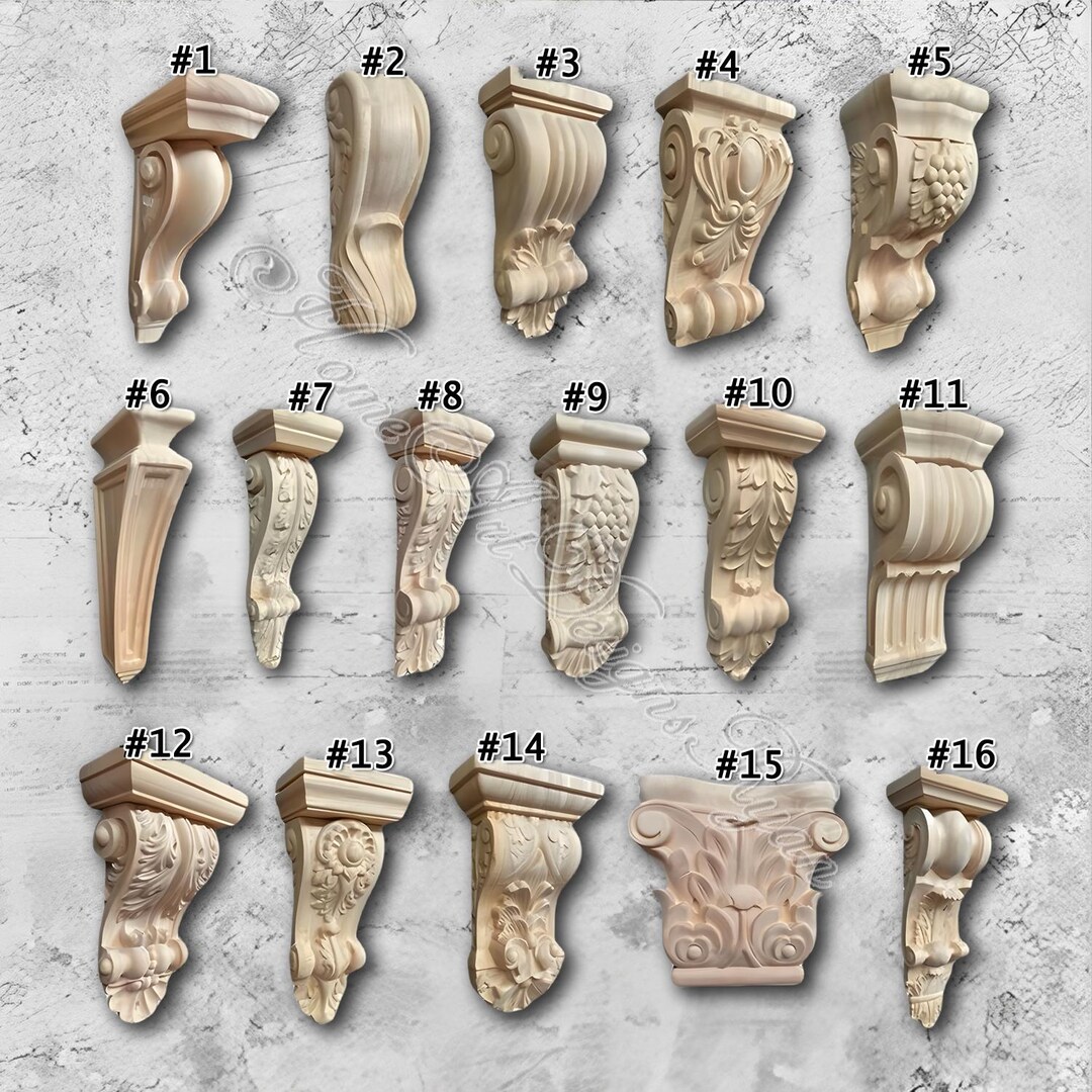 Wood Carved Corbel,flat Back, Home Interior Decoration,wall Carved ...