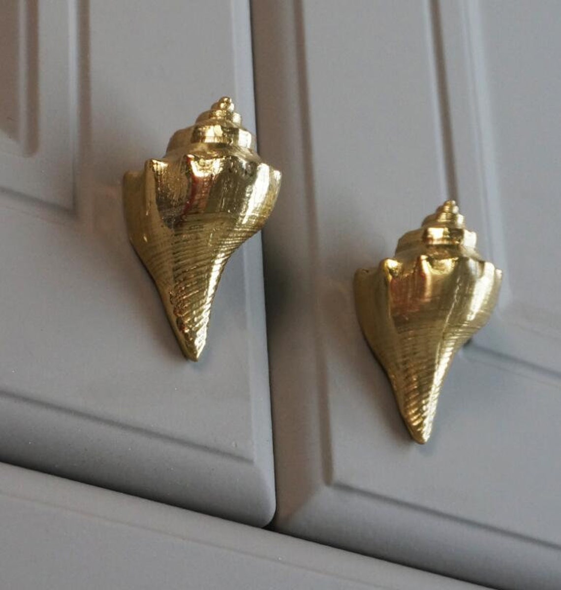 Brass Conch Knobs,kitchen Cabinet Knobs,brass Drawer Knob,drawer Pulls ...