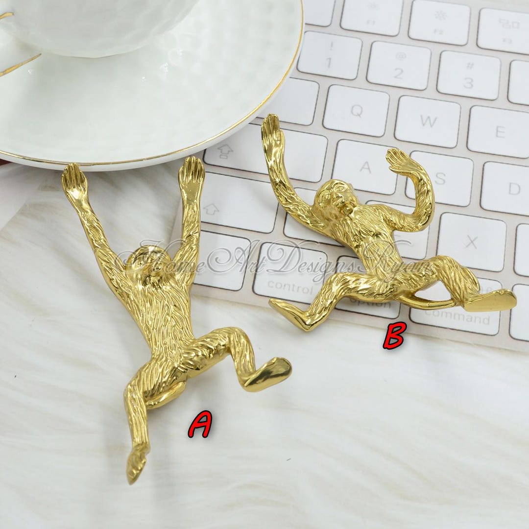 Brass Monkey Knobs Monkey Drawer Handles Animal Knobs Brass Handles ...