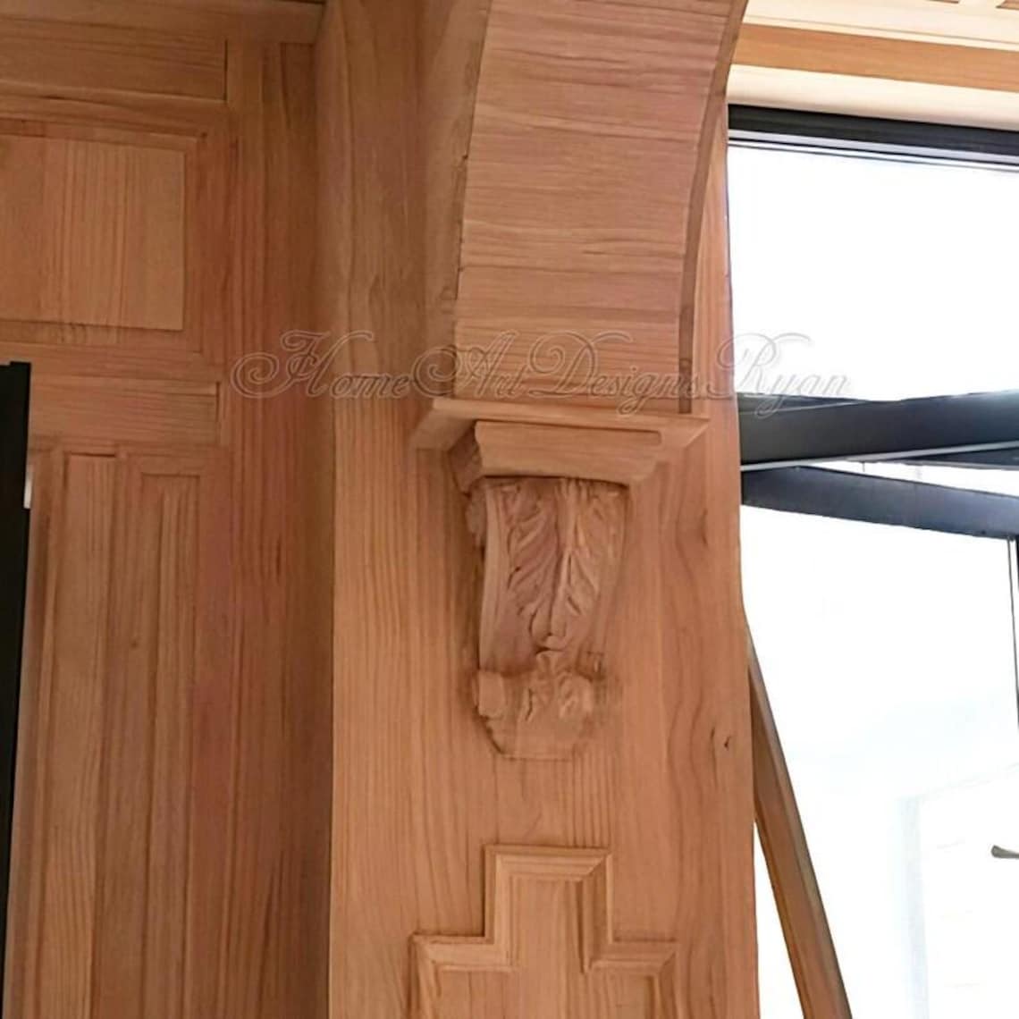 Wood Carved Corbel,flat Back, Home Interior Decoration,wall Carved ...