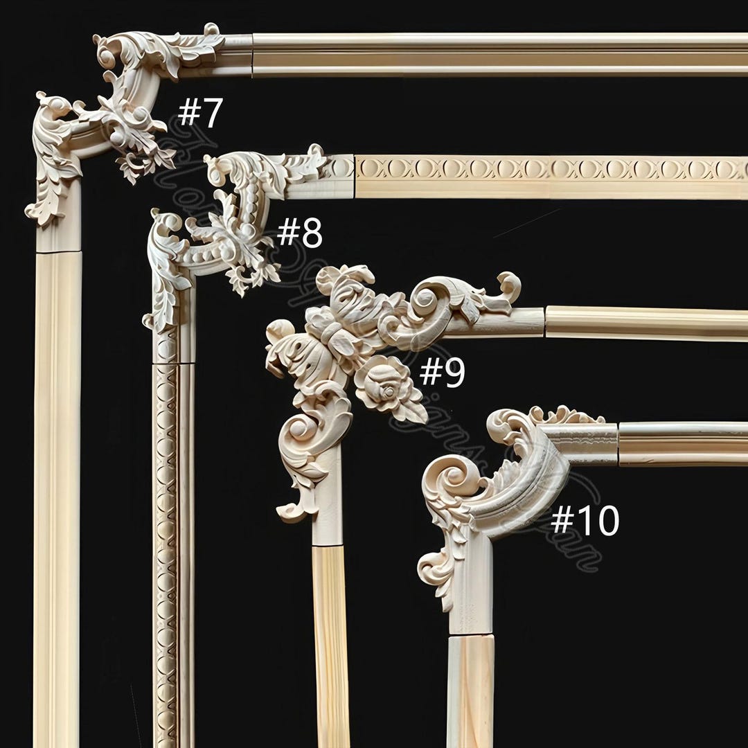 Vintage Wooden Corner Floral Trim, Wall Trim Decor,paneling Corners and ...