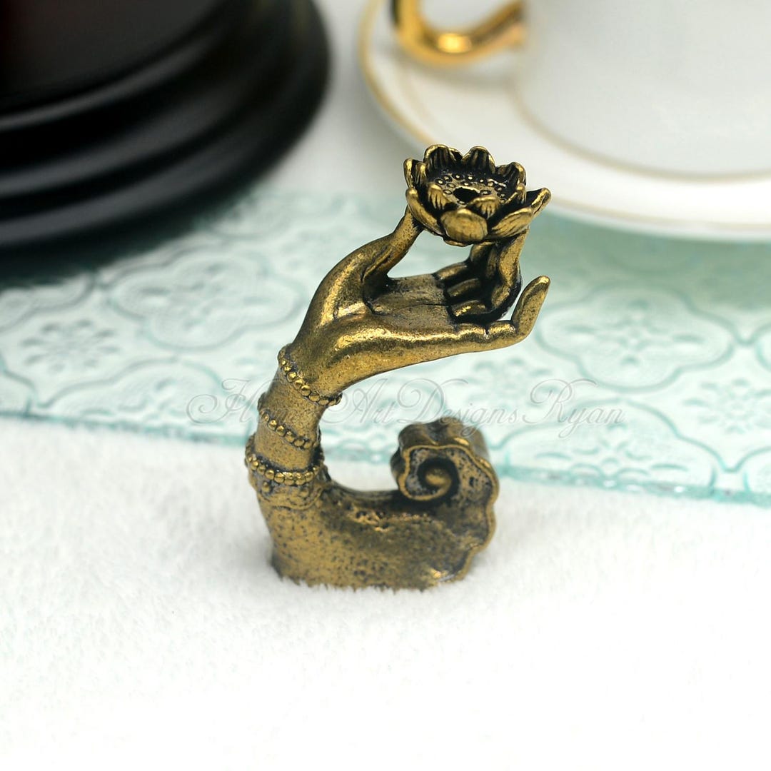 Vintage Solid Brass Buddha's Hand Lotus Knobs Brass Drawer Pulls ...