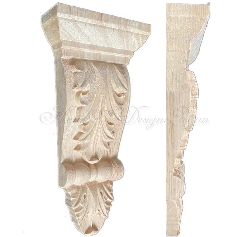 Wood Carved Corbel,flat Back, Home Interior Decoration,wall Carved ...