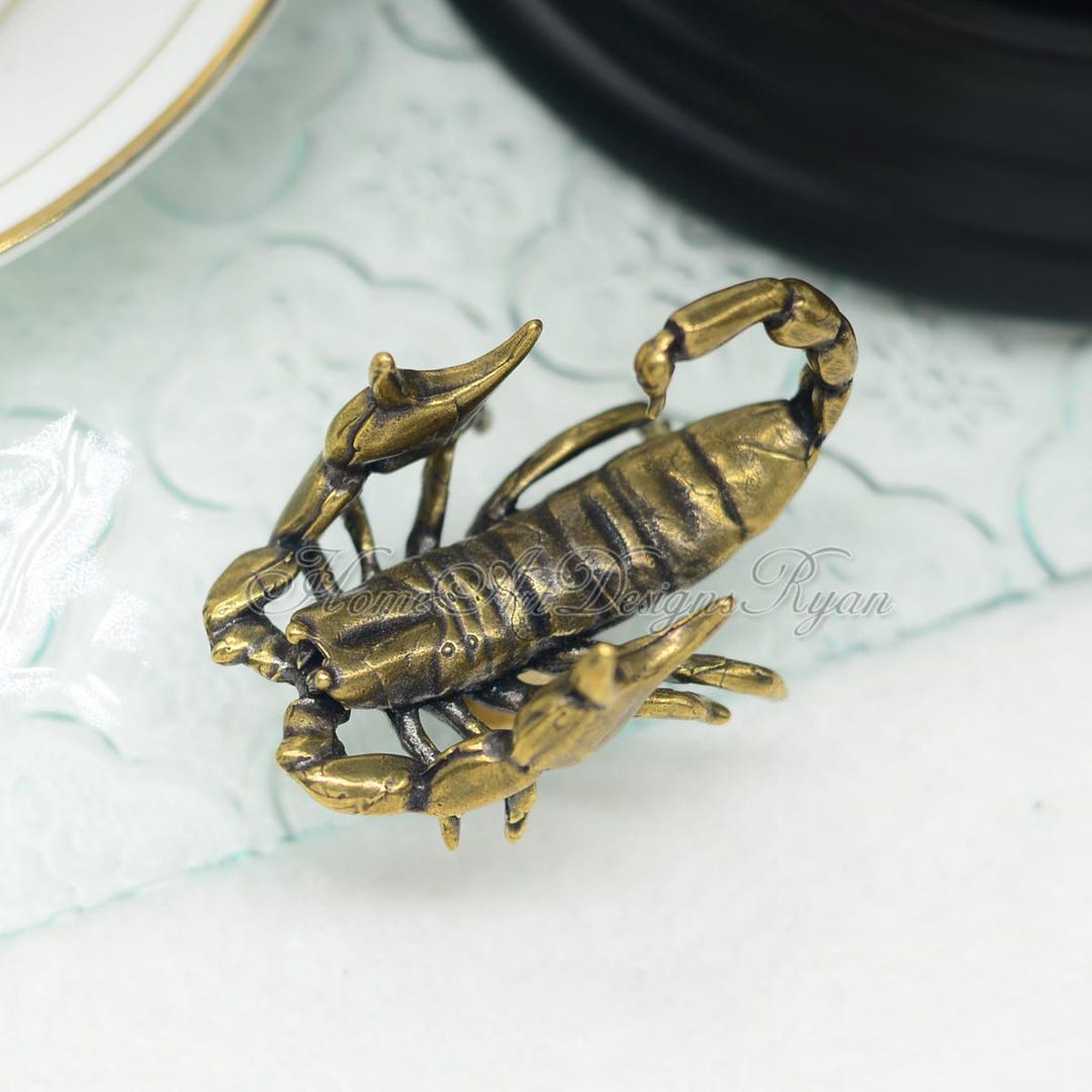Brass Scorpion Knob Antique Bronze Solid Brass Knob Kitchen Cabinet ...