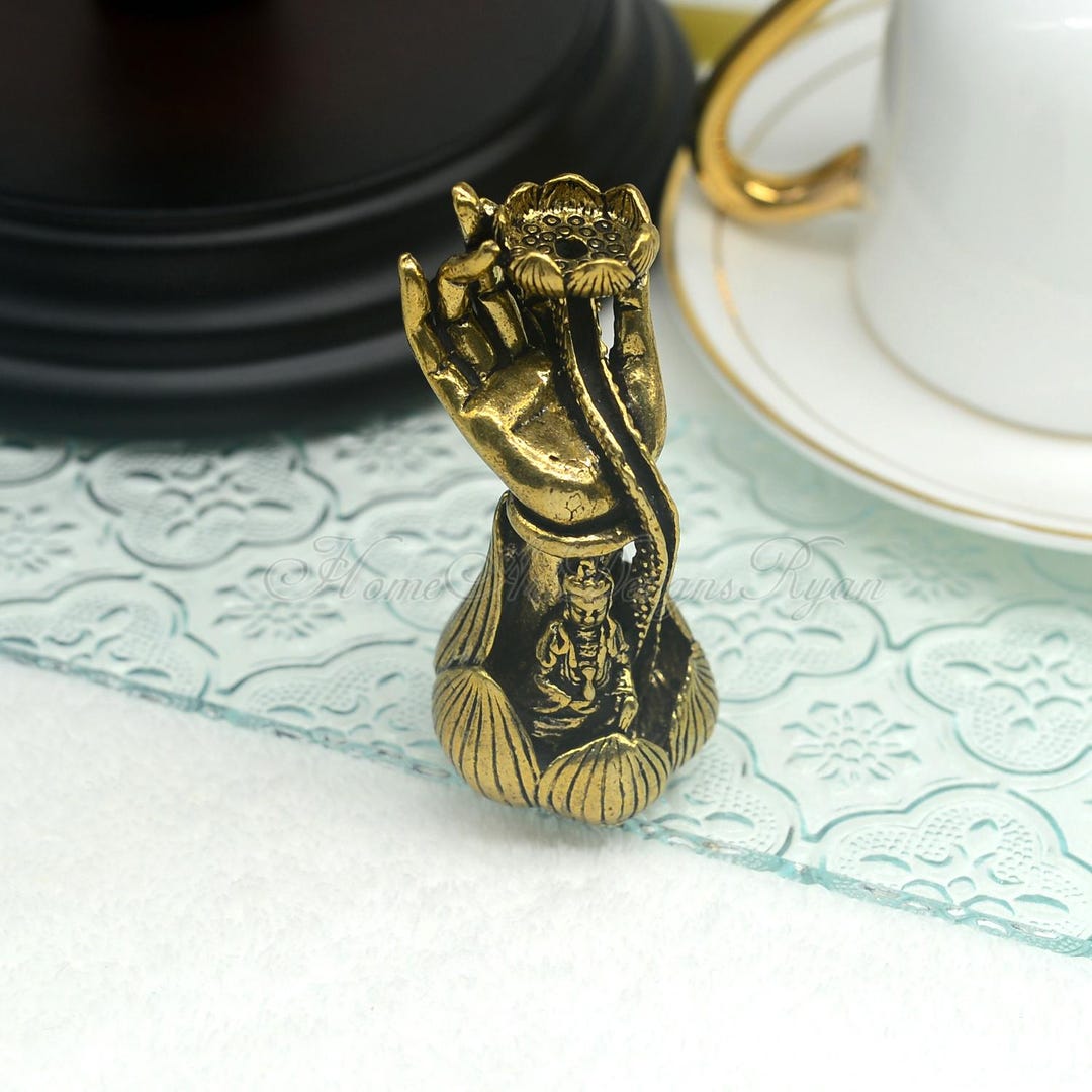 Vintage Solid Brass Buddha's Hand Lotus Knobs Brass Drawer Pulls ...